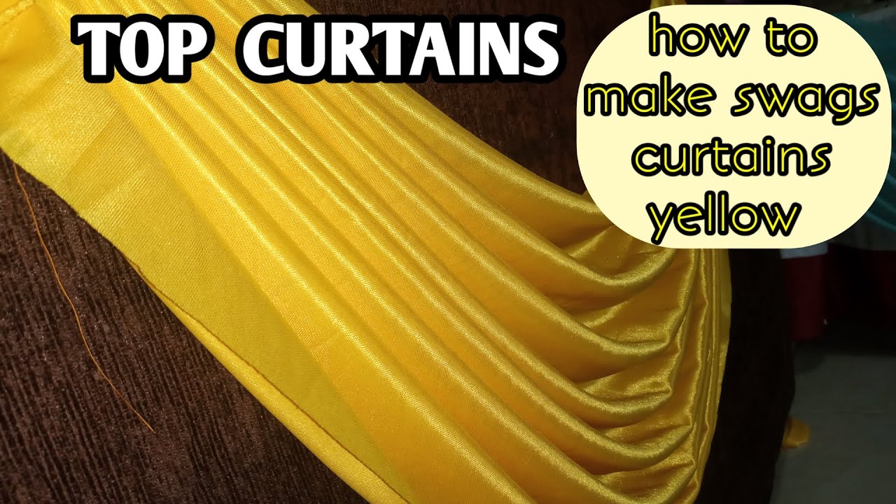 how to make swags curtains yellow - YouTube