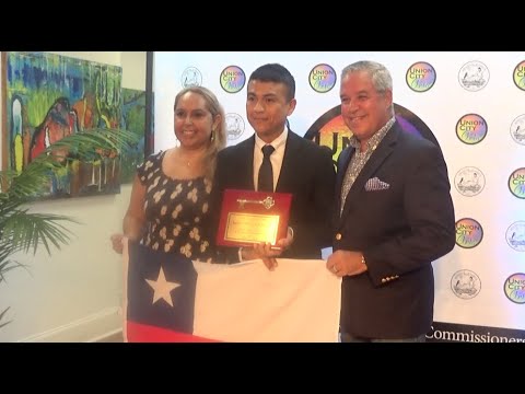 Chilean singer Américo honored with key to Union City SD 480p - YouTube