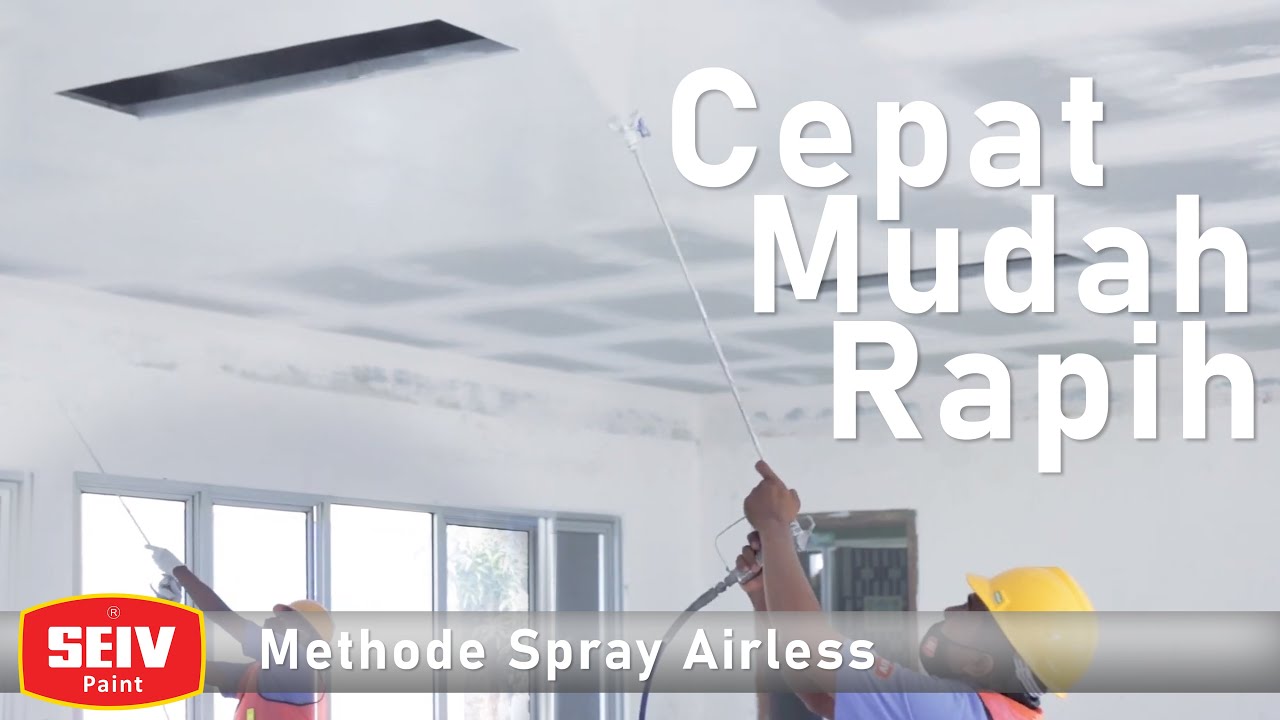 Pengecatan Plafon dengan Methode Spray Airless - YouTube