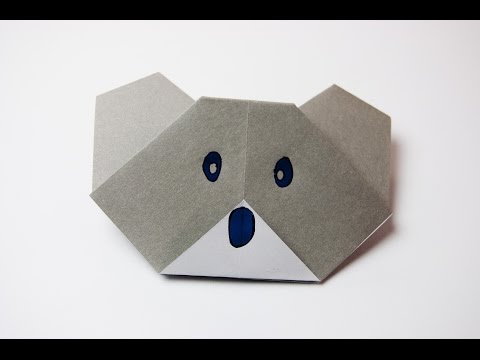 How to make an origami A koala face - YouTube