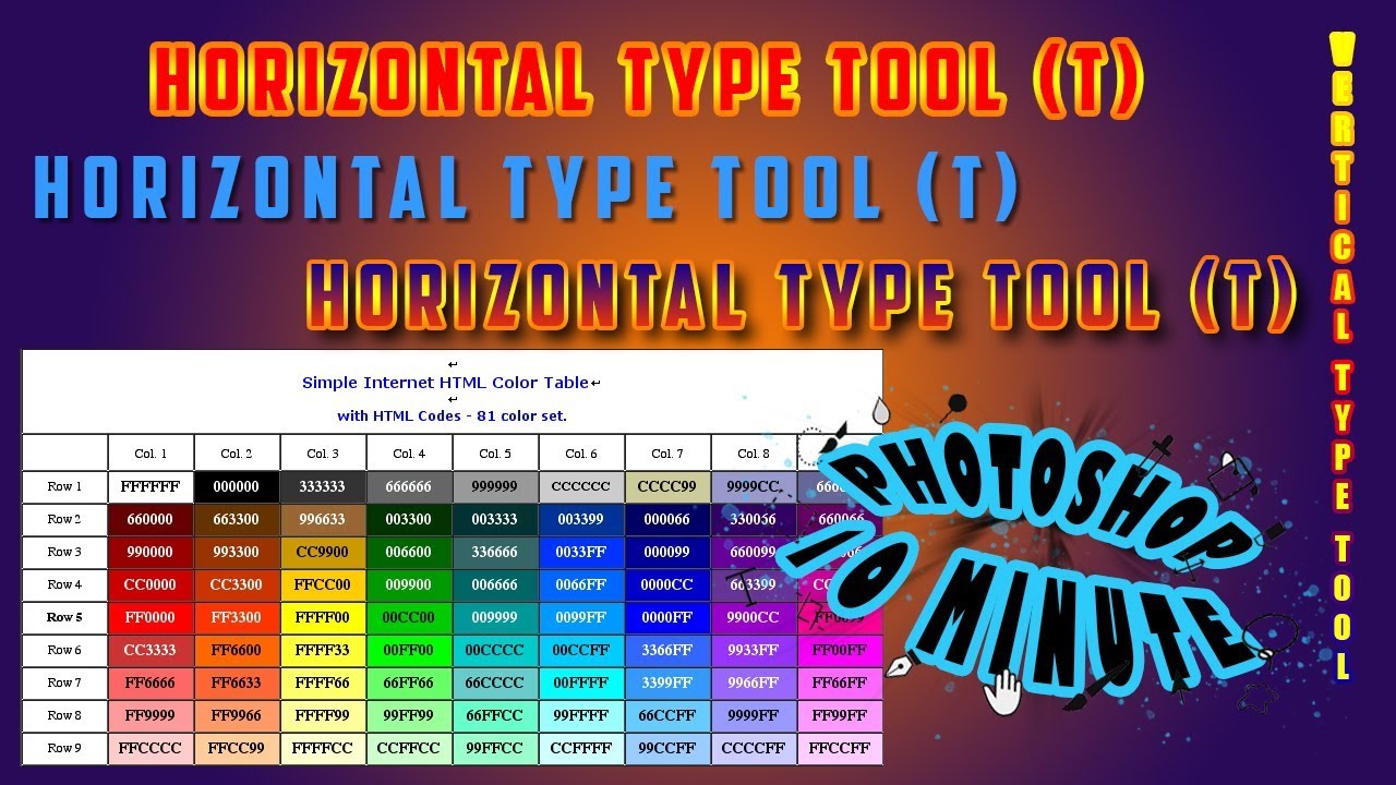 Photoshop 10 Minute with Horizontal and vertical Type Tool (T) - YouTube