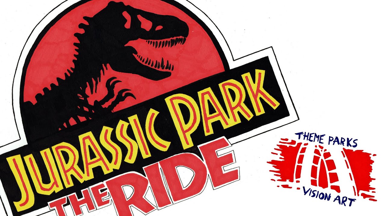 Drawing Jurassic Park The Ride Universal Studios Hollywood logo - YouTube