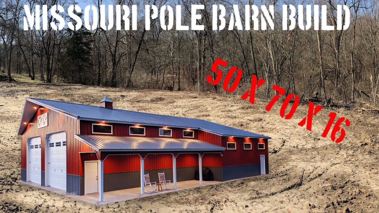 50 x 70 Pole Barn Build Part 1 (Getting Dirt To Grade) - YouTube