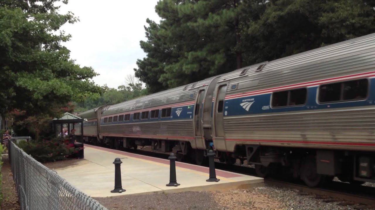 Amtrak Carolinian #79 arriving and departing Cary, NC - YouTube