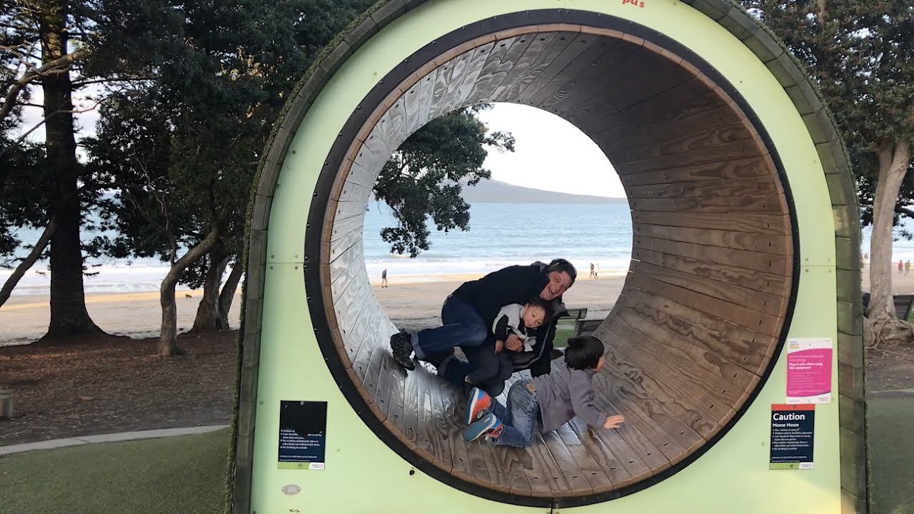 Family fun at Takapuna Beach Reserve Playground in Takapuna, NZ ...