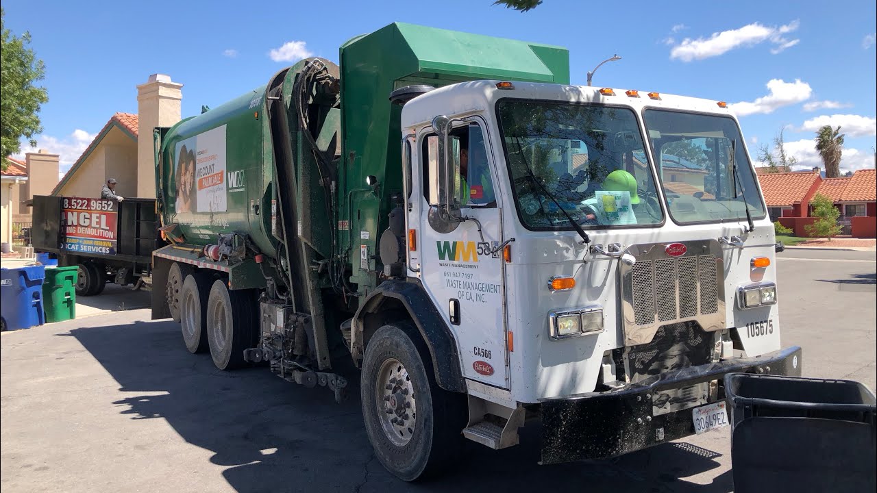 Waste Management Garbage Truck On Trash! ~ Pete 320 Amrep HX-450 ASL ...