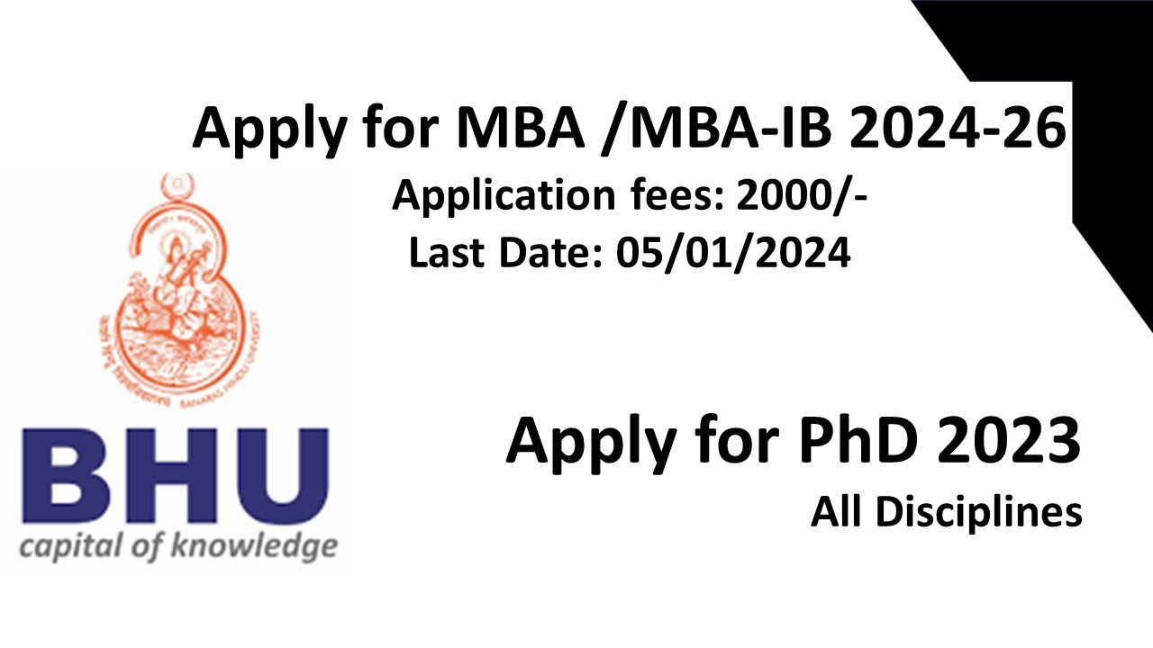Banaras Hindu University MBA and PhD Admissions 2023-2024 #bhu #mba # ...
