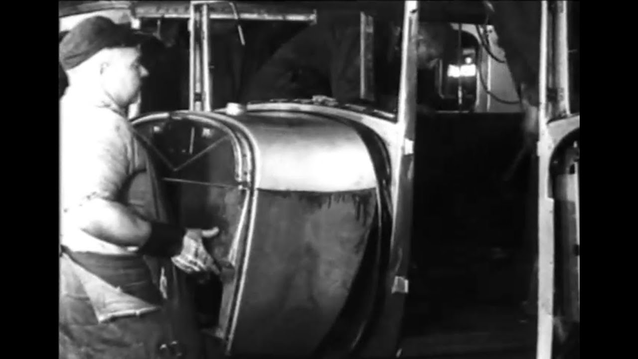 Building the Model A Ford Body on the Assembly Line 1928 1931 - YouTube