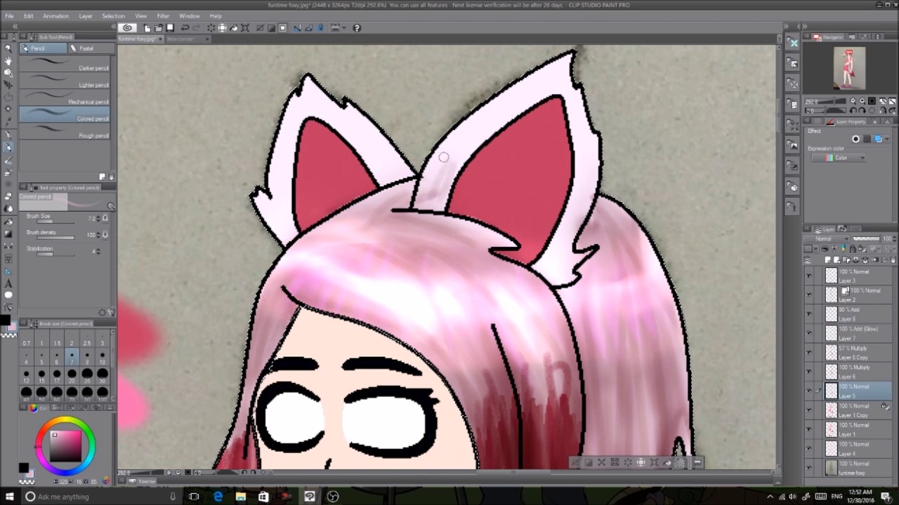 Humanized Funtime foxy speedpaint - YouTube