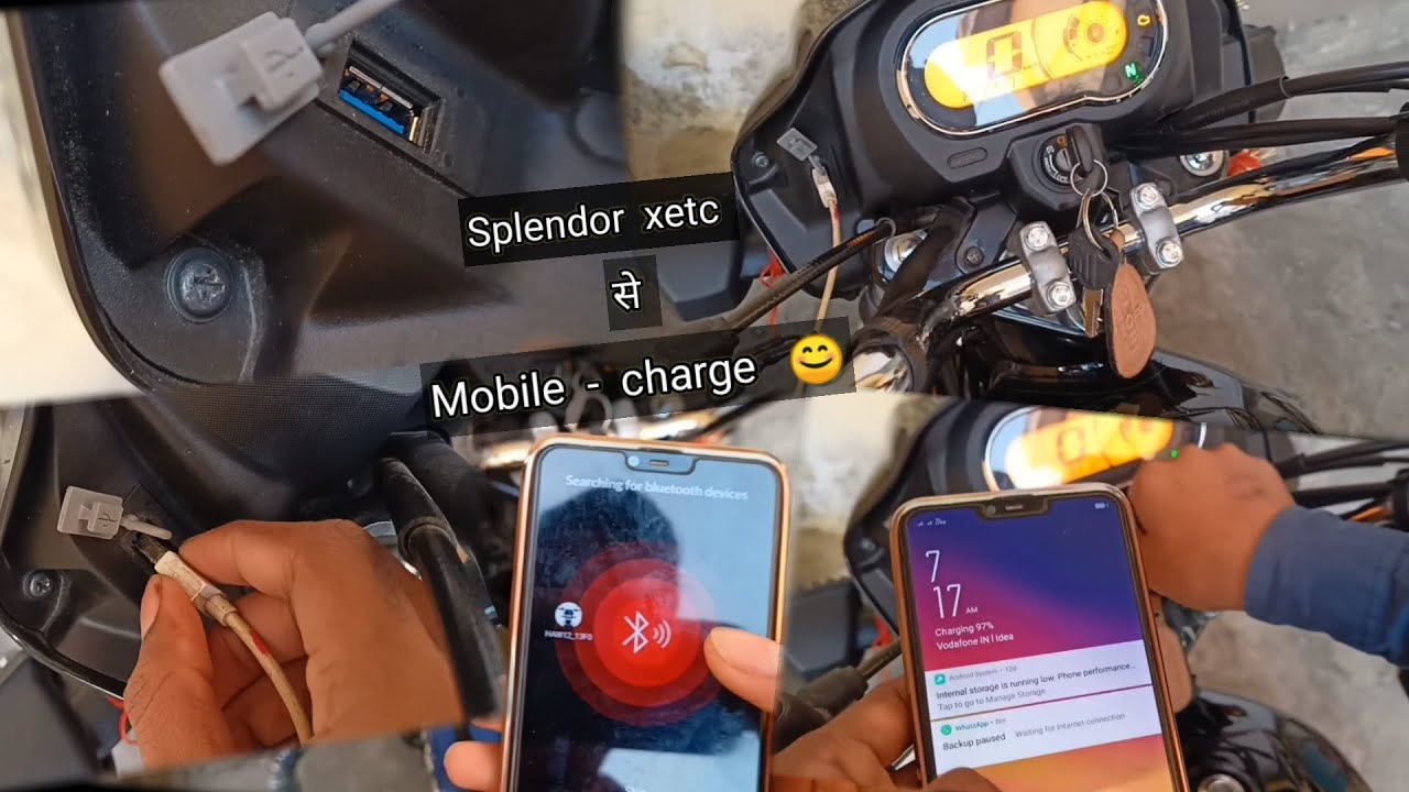 splendor xtec mobile charger || splendor bike se mobile charge kaise ...