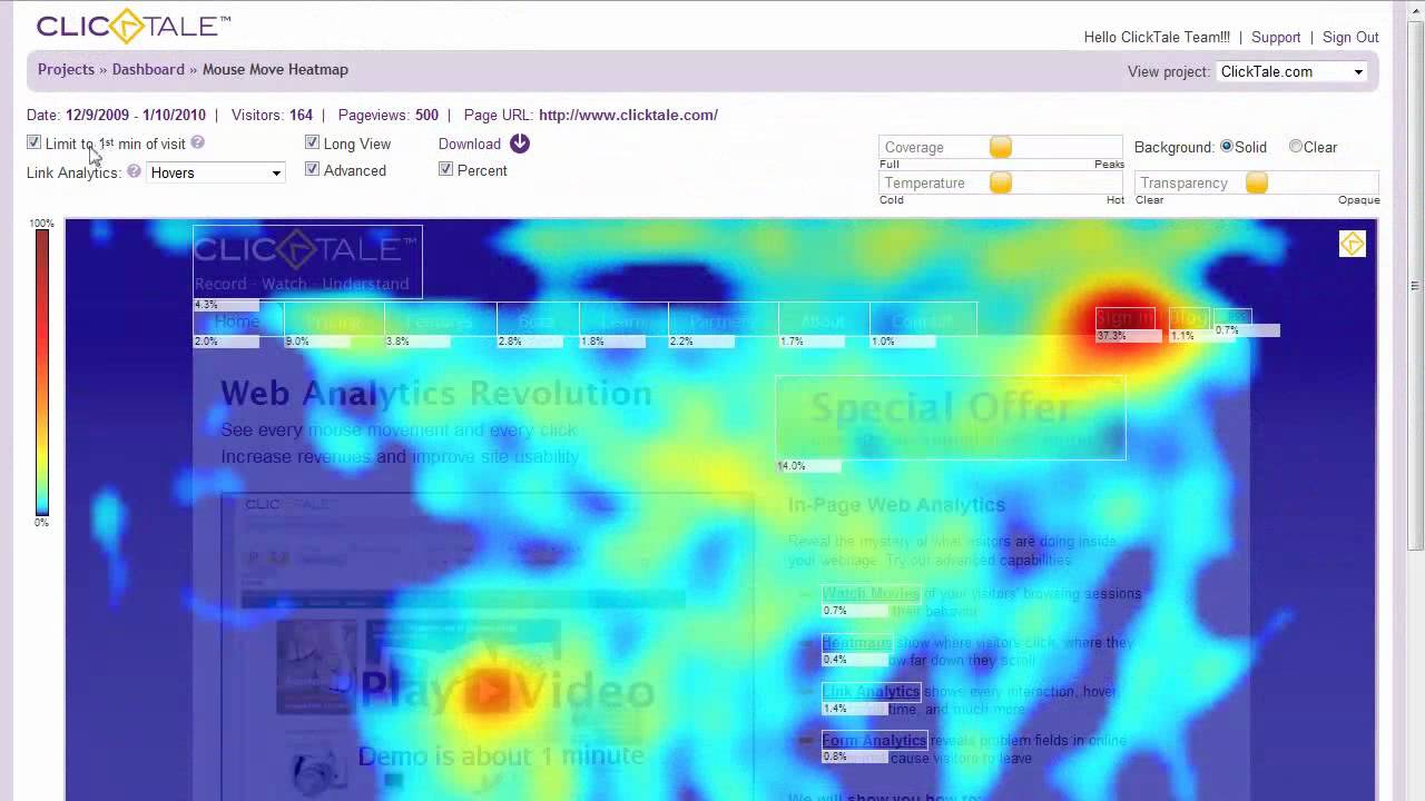 ClickTale: Mouse Move Heatmaps - YouTube