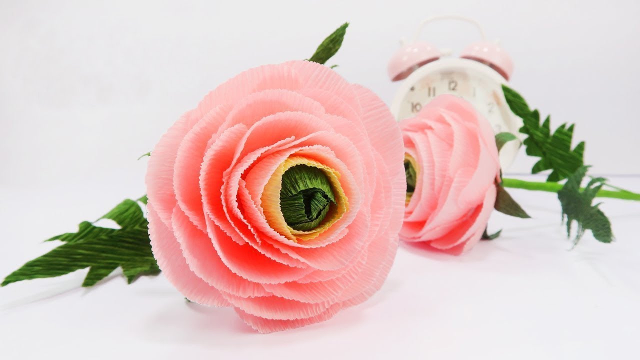 Crepe Paper Flowers - How To Make Ranunculus Flower From Crepe Paper ...
