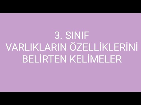 3. SINIF- VARLIKLARIN ÖZELLİKLERİNİ BELİRTEN KELİMELER