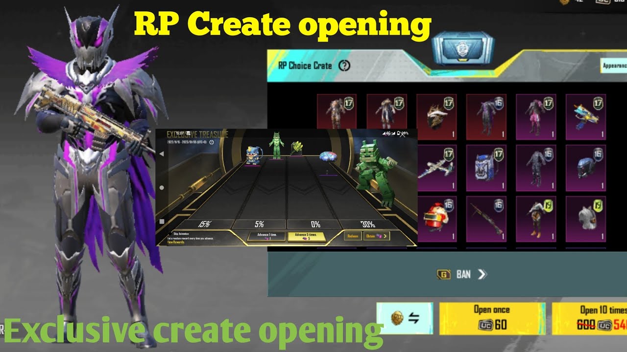 Rp Create opening with Exclousive Treasure in |PUBGM| - YouTube