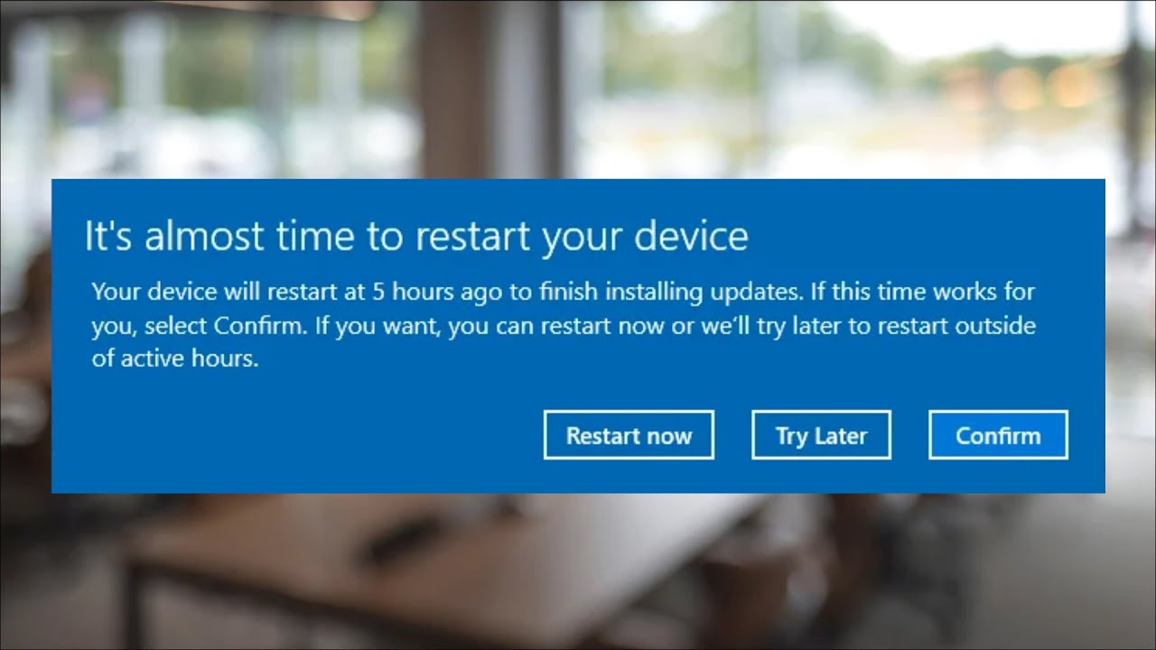 Avoid It's almost time to restart Message in Windows 10 - How to ...