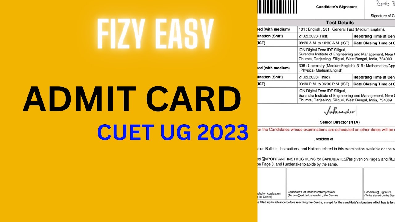 Cuet ug Admit card 2023 published | cuet 2023 | cuet admit card | # ...