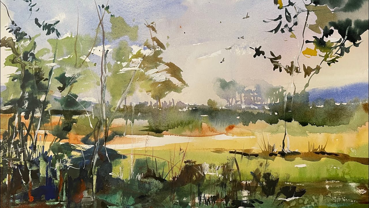 Paint imaginary landscape without drawing @JyotsnasWatercolorArt - YouTube