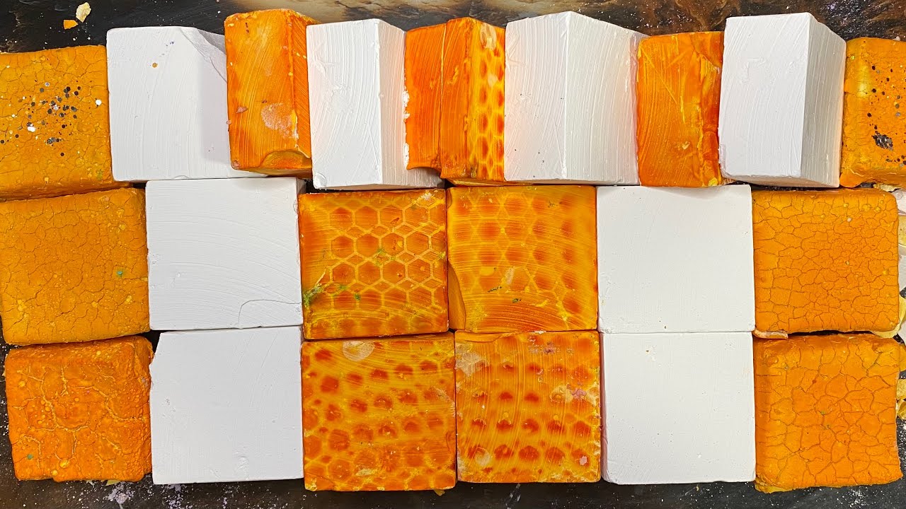 Buttery Soft Pasted Yellow Soft Dyed And Fresh Blocks asmr | Gym Chalk ...