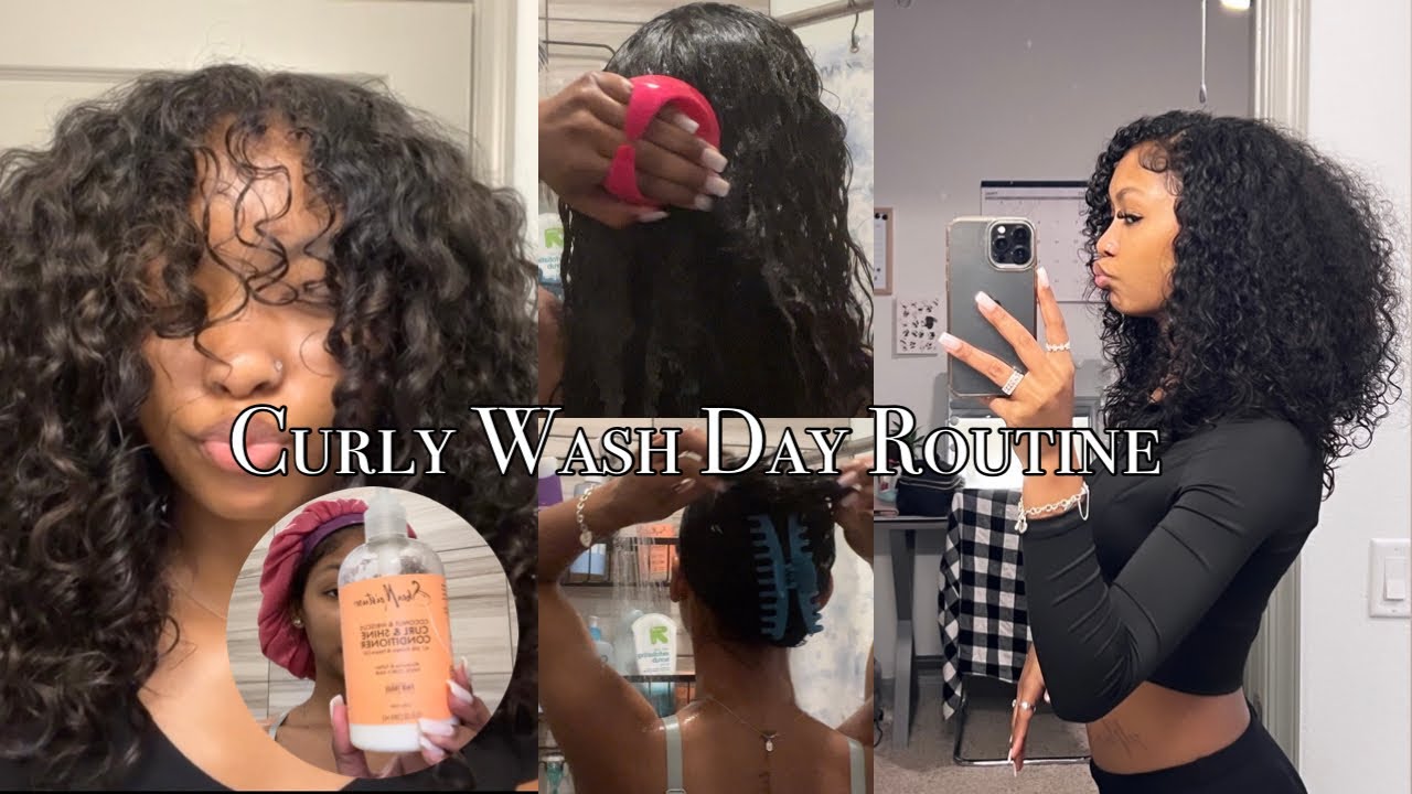 Curly Hair Wash Day Routine I Step By Step - YouTube