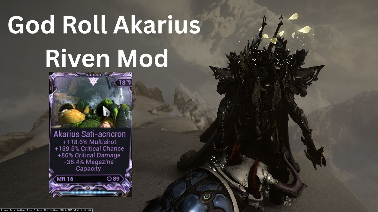 Warframe God Roll Akarius Prime Riven Mod - YouTube