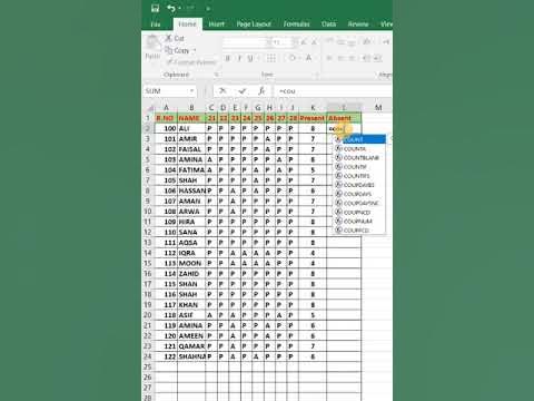 LEARN ADVANCE EXCEL HOW can calculate present or absent by formula #msexcel # ...