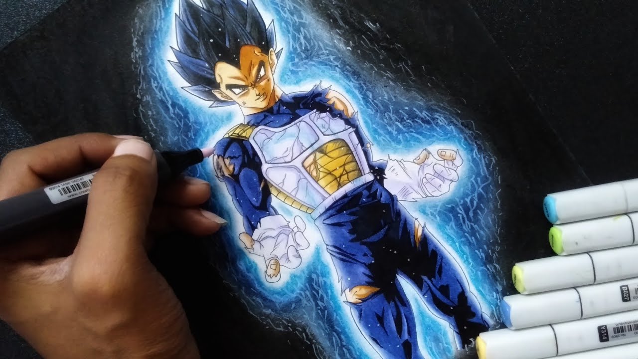 how to draw vegeta | how to draw vegeta ultra instinct - YouTube
