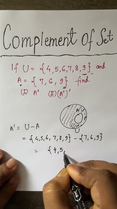 Complement of Set l Set Theory l Sets l Maths NCERT Maths #math # ...