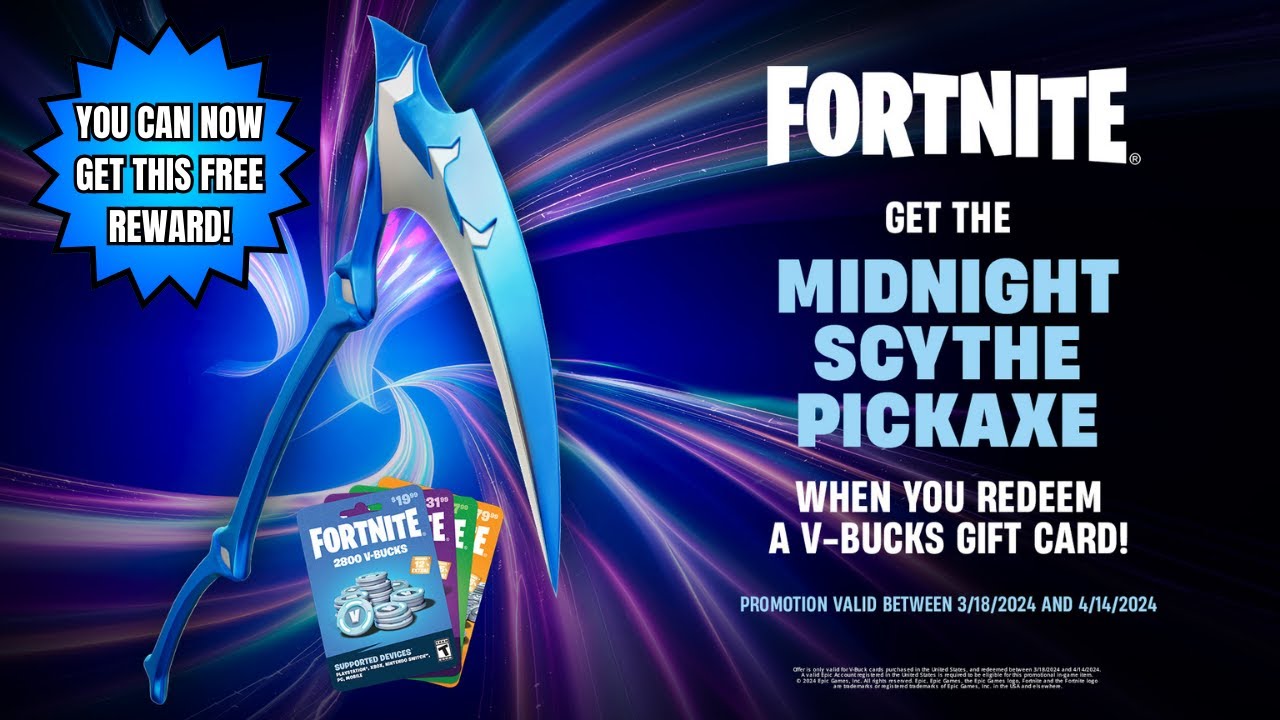 The Midnight Scythe Pickaxe Is Available To Obtain! (Fortnite Battle ...