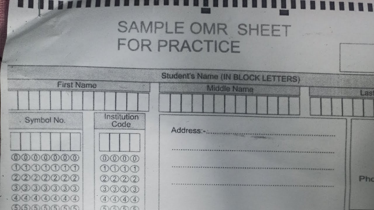 OMR SHEET SAMPLE PRACTICE FOR BANKING EXAM, LOK SEWA EXAM, ENTRANCE ...