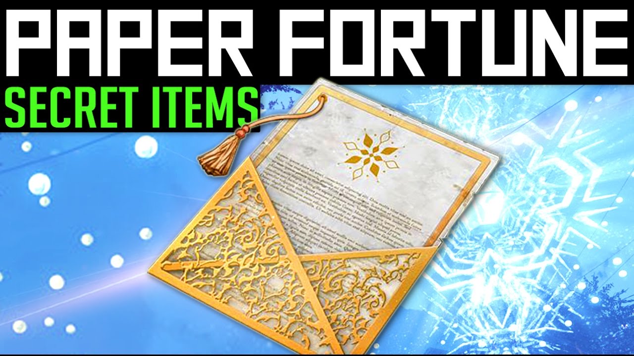 Destiny | HOW TO GET PAPER FORTUNES! - Mysterious Consumable Item in ...