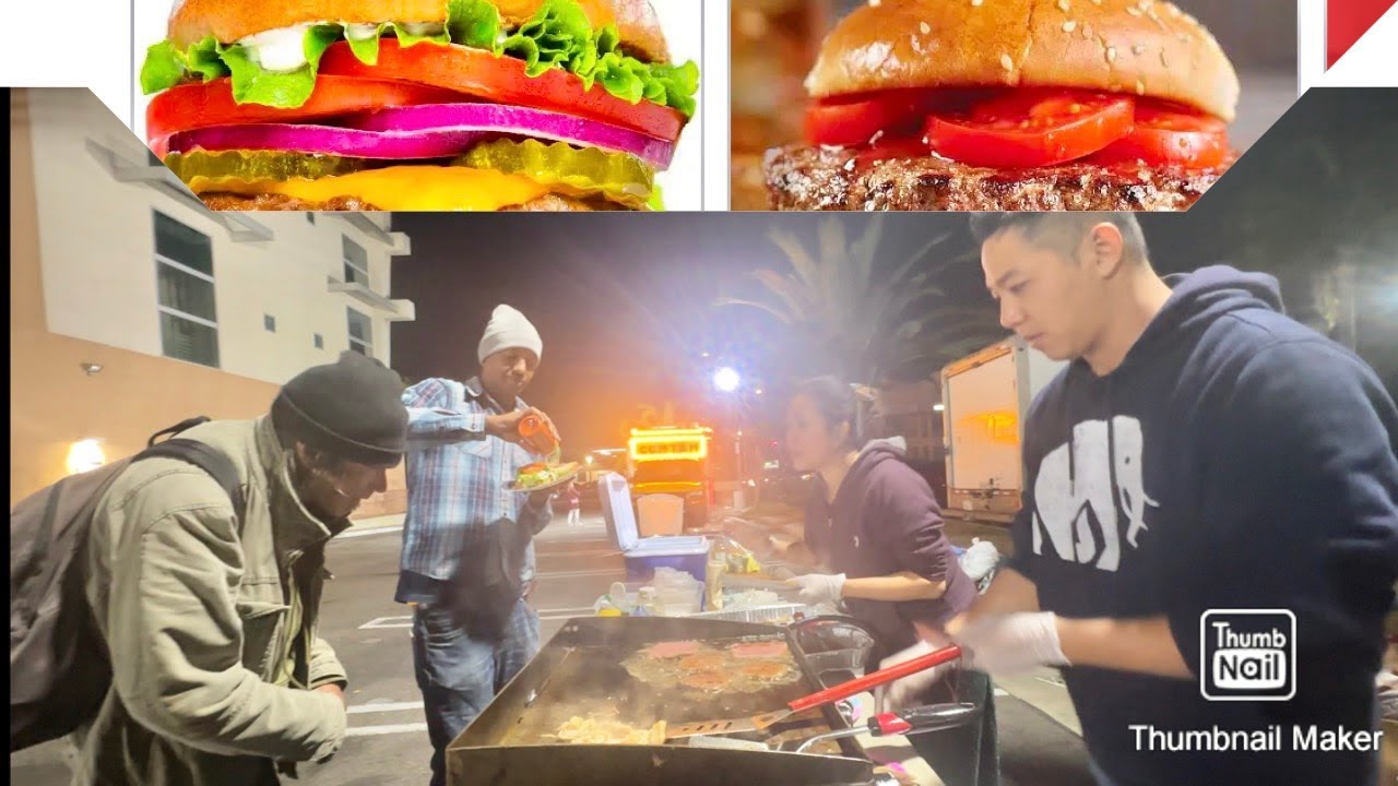 Making Hamburgers & sandwich For The Homeless People ! - YouTube