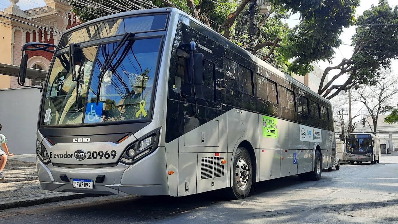 Caio Millenium 4 100% Elétrico Chassi BYD fazendo turnê em Beagá - YouTube