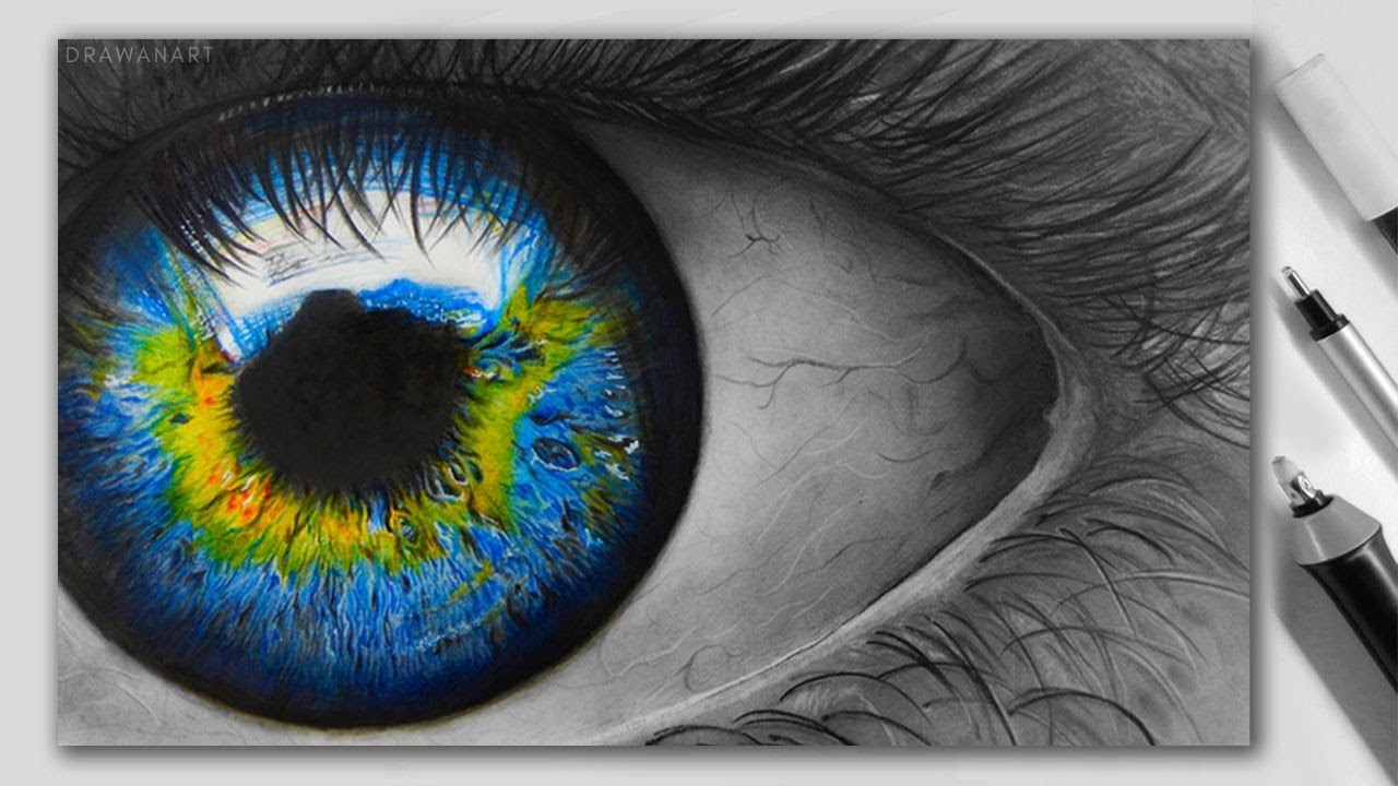 Drawing Hyper Realistic Eye - Easy Step by Step Tutorial for BEGINNERS - YouTube