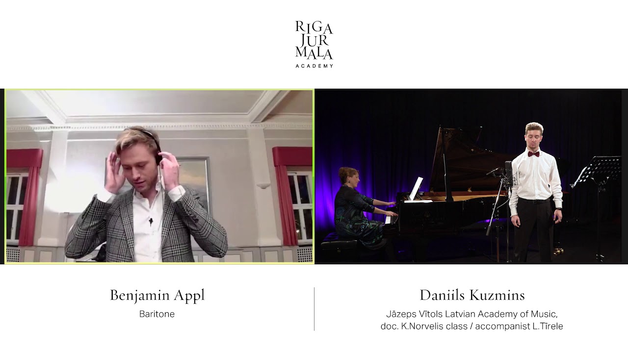 Live singing masterclass with Benjamin Appl & student Daniils Kuzmins ...