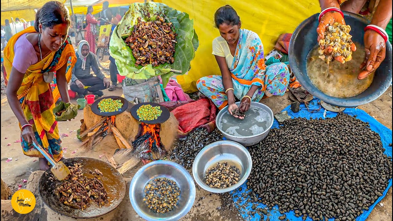 Adivasi Bazar Ka Jharkhandi Style Healthy Ghonga/Snails Tawa Fry In ...