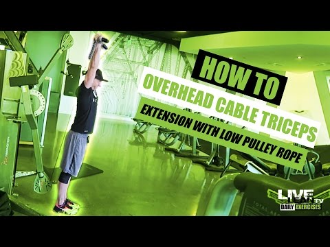 How To Do A Standing Low Pulley Overhead Cable Triceps Extension With ...