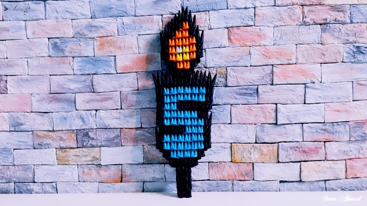 How to make 3d Origami number 5 (birthday) - YouTube