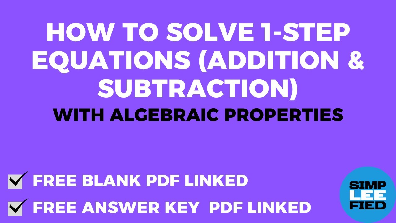 How to Solve 1-Step Equations (with Addition & Subtraction) - YouTube