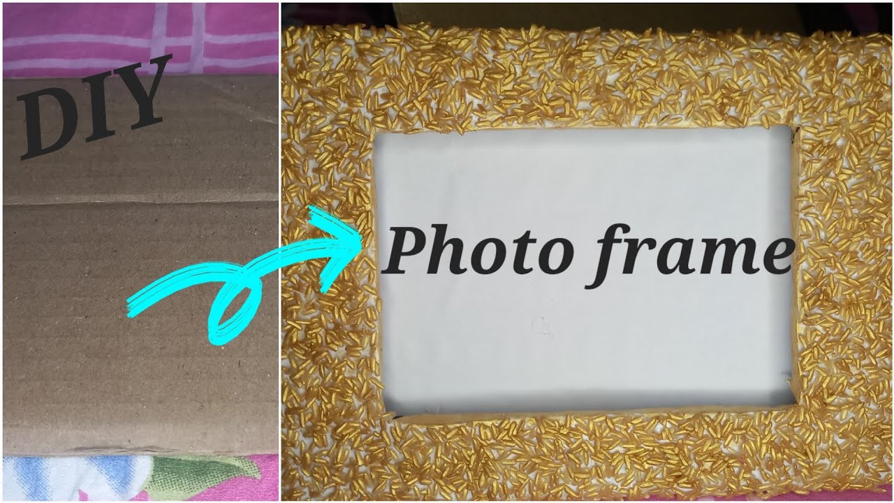 Photo frame | Handmade | Rice decoration | DIY | Easy craft | # ...