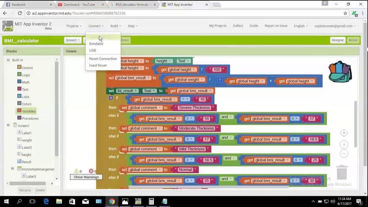How to make a BMI calculator by App Inventor | MIT App Inventor - YouTube