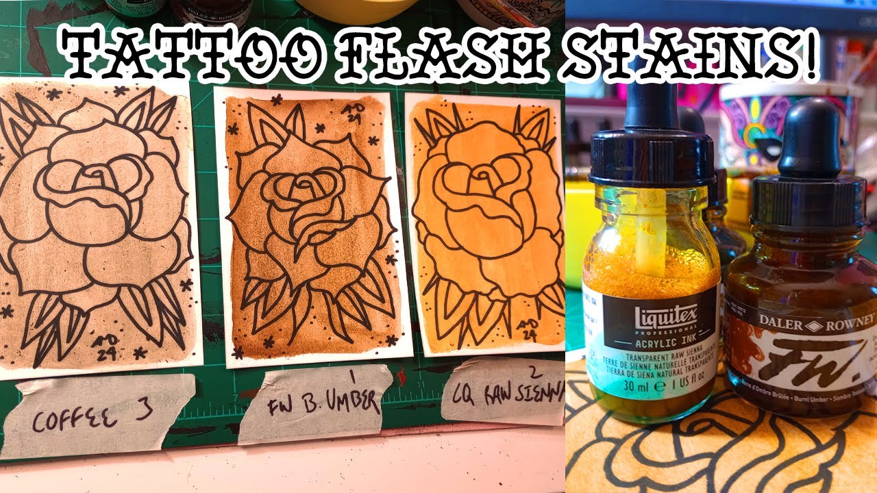 WHICH STAIN IS THE BEST? Testing Tattoo Flash Sheet Stains! - YouTube