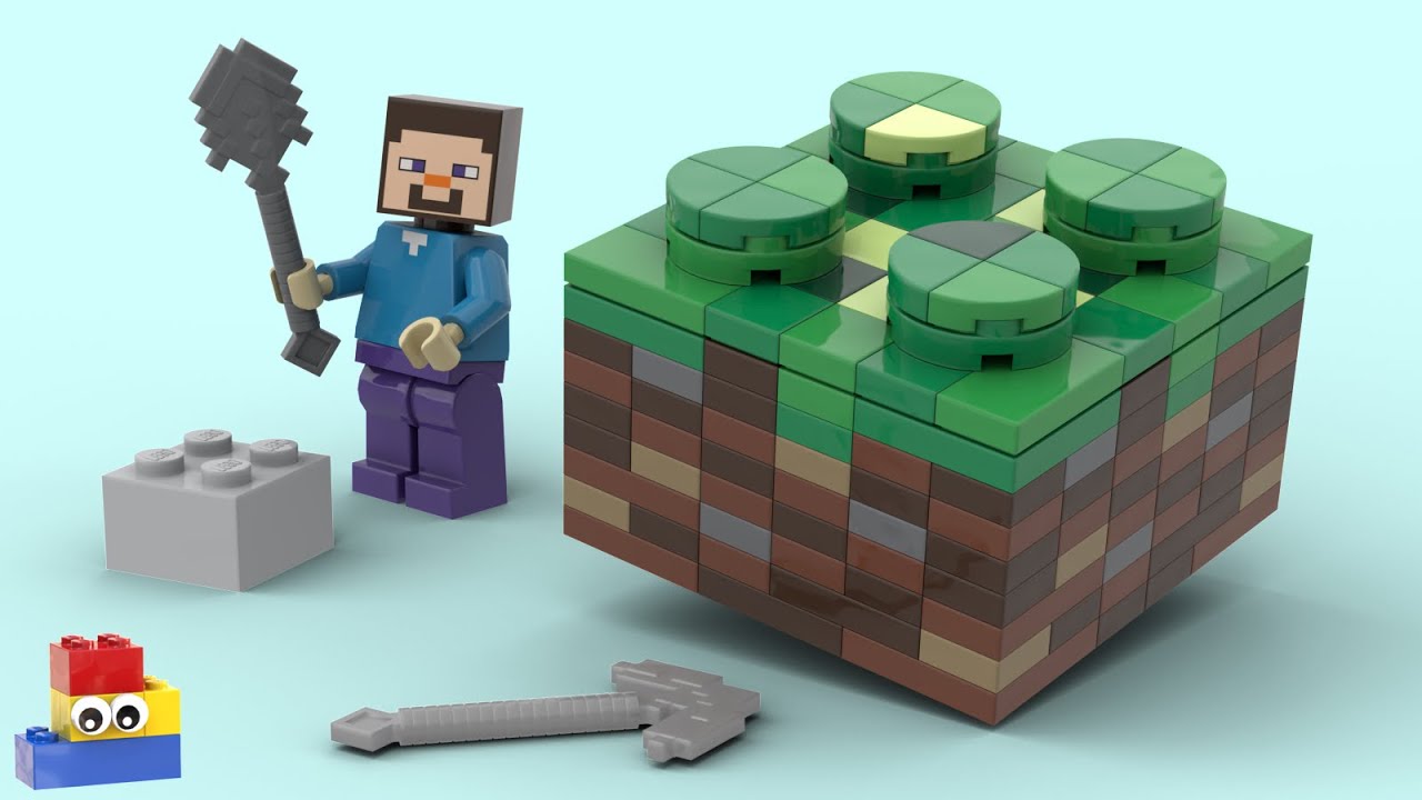 LEGO Minecraft: "Big Brick" Dirt Block Tutorial - YouTube