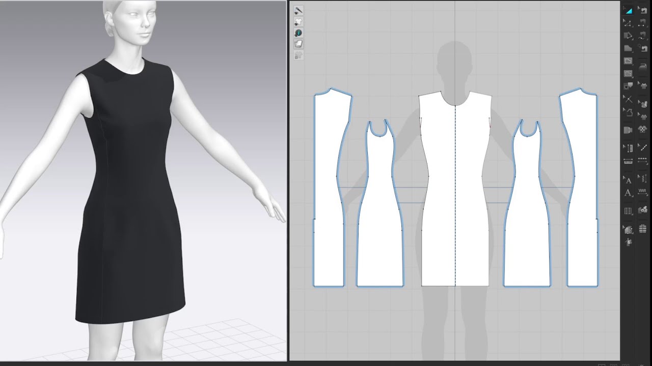 Drafting Sheath Dress 2, Marvelous Designer, Clo - YouTube
