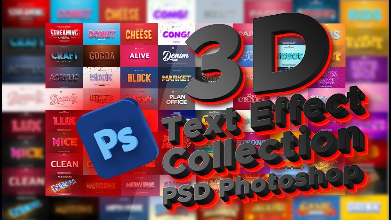 👍Create Stunning 3D Text Effects: Download Our Free PSD Template Today ...