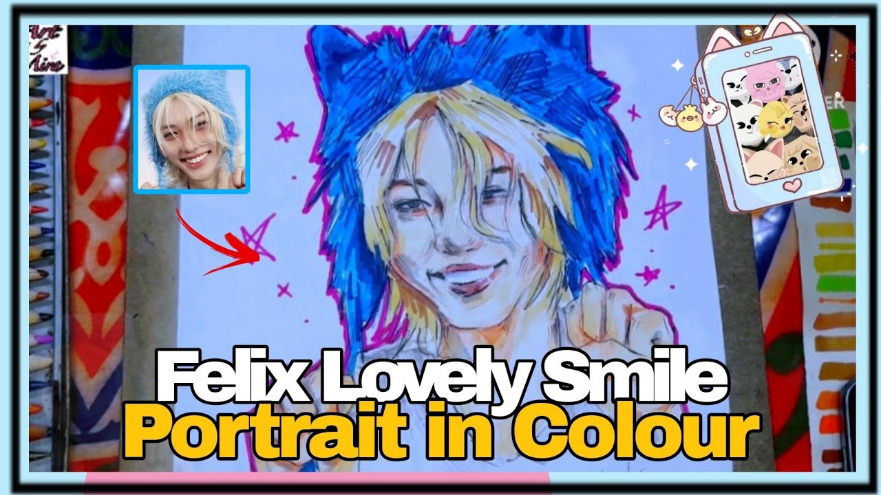 Drawing Felix [Stray Kids] | Felix Adorable Smile is Love - YouTube