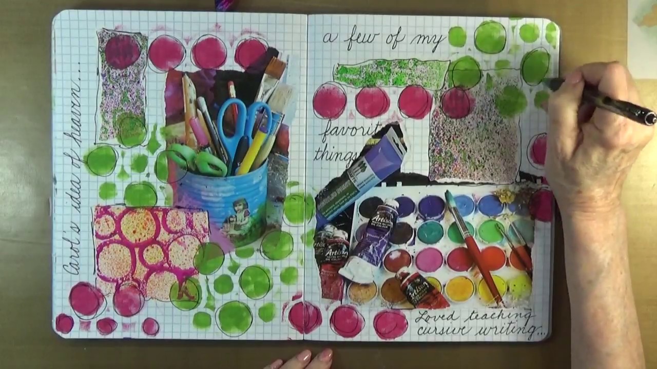 Daily Collage Practice - Another Pair of Spreads - YouTube