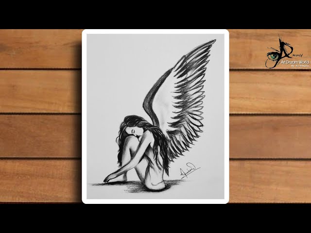 Sad Angel Girl Drawing