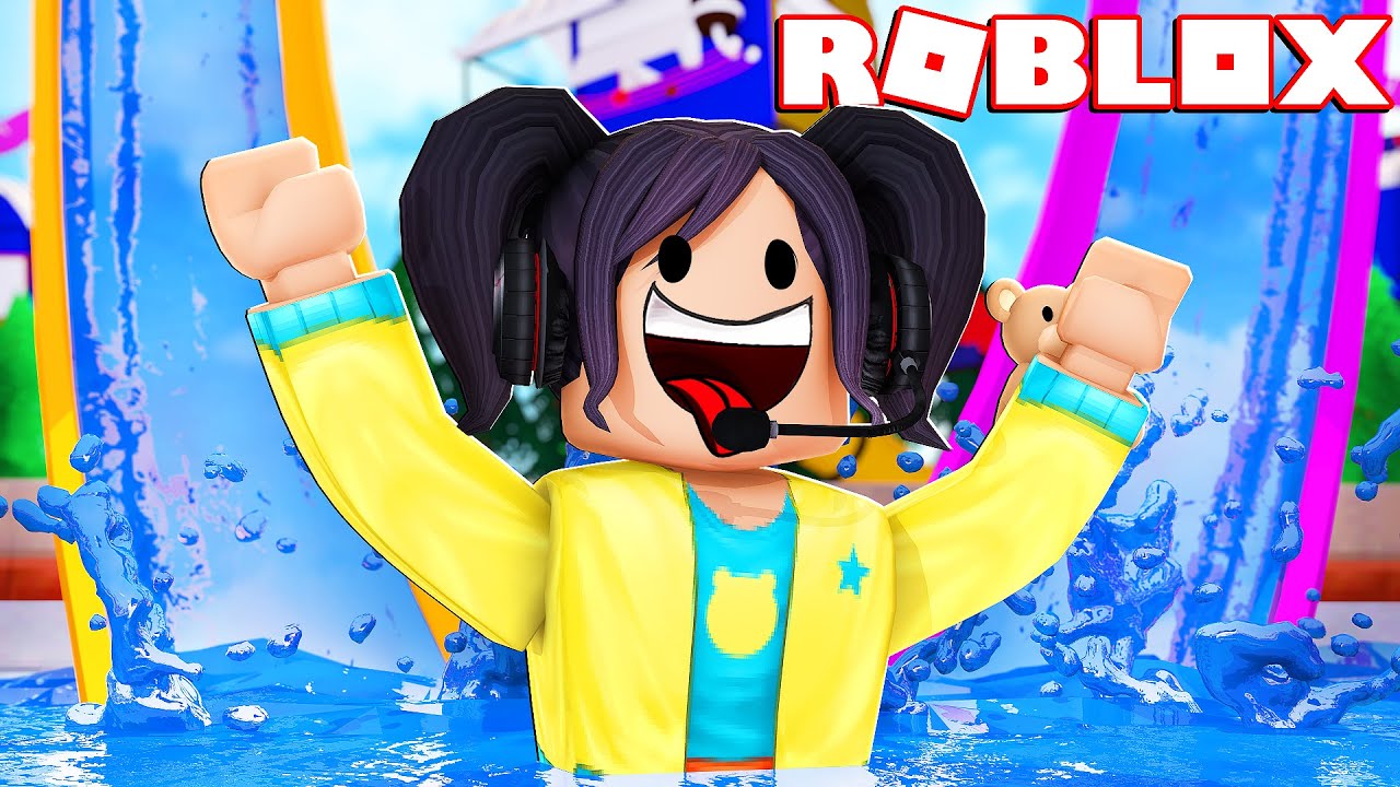 Riding All the Slides At Roblox Waterpark Oceanic Simulator Game Video ...