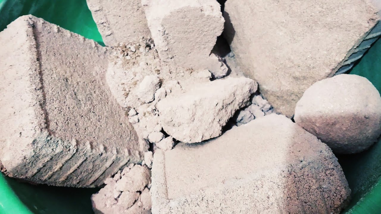 ASMR- sand + Cement blocks crumbling in tub with water {for request}☺️ ...
