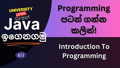Introduction To Programming - YouTube